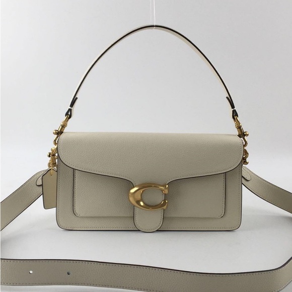 Coach | Bags | Coach Cream Leather Shoulder Bag | Poshmark
